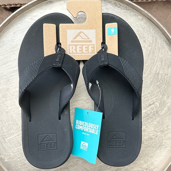 Reef | Shoes | Nwt Reef Black Flip Flop Thong Arch Support Sandals Mens ...